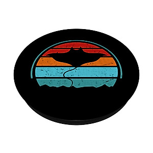 Retro Ocean Animal Manta Ray Lover Scuba Diving Manta Ray PopSockets Swappable PopGrip