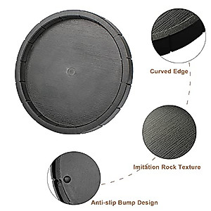 Lucky Interests 3pcs Reptile Food Water Bowl, Round Basin Tortoise Food Dish with 3 Tongs, Black Lightweight Reptile and Amphibians Feeder Shallow Reptile Food Container for Turtle, Lizard, Gecko