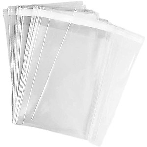 100 pcs Clear 8" x 10"(19.8 * 25cm) Self Seal Cello Cellophane Bags Resealable Poly Bags 1.4 mils OPP Bag for Packaging Clothing, T Shirts, Party Decorative Gift