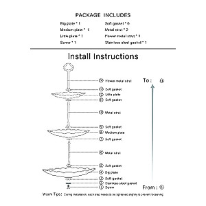 Sumerflos 3-Tier Square Porcelain Cake Stand, White Rimmed with Gold Embossed Cupcake Dessert Stand - Tiered Serving Tray for Tea Party and Show