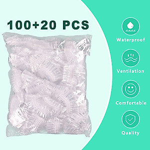 Keeygo 120 Pack Disposable Ear Covers For Shower, Waterproof Plastic Ear Shower Caps, Ear Protectors for Hair Dye(13cm)