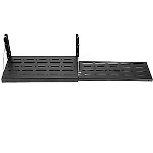 KUAFU Rear Foldable Door Tailgate Table Compatible with 2007-2018 Jeep Wrangler JK Luggage Storage Rack Cargo Carrier Shelf Black Steel Support up to 75lbs