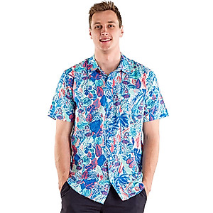 Tipsy Elves Men's Vacation The Island Breeze Hawaiian Shirt Size X-Large