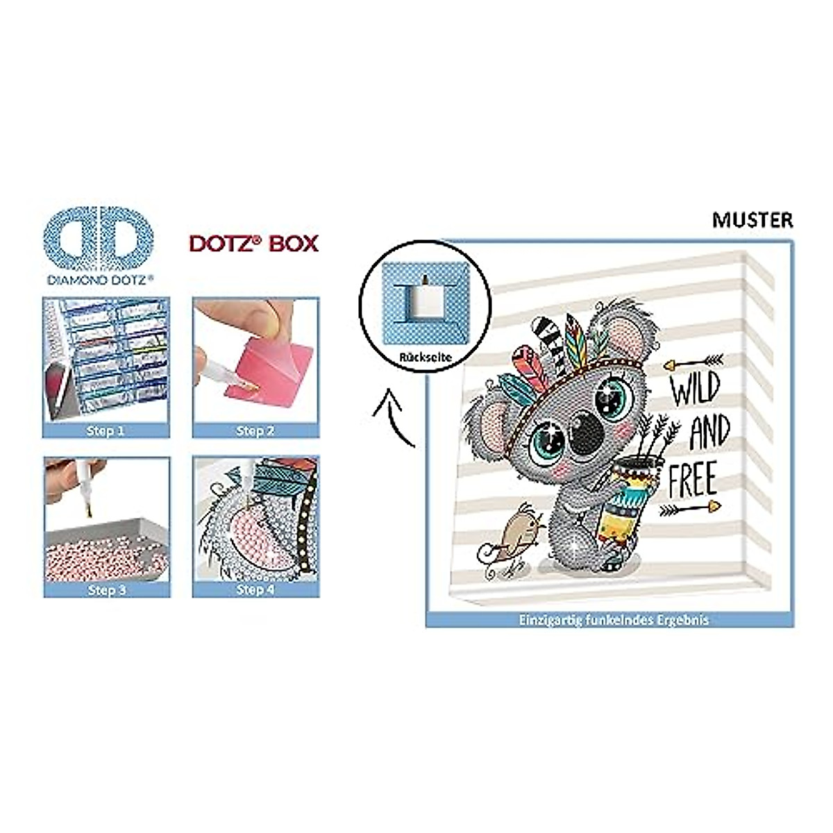 DIAMOND DOTZ DBX.094 Barbie Original 5D Diamond Painting Set DOTZ Box I Believe, Creative Set with Sparkling Diamond Mosaic Stones, Painting Set Approx. 28 x 28 cm, DIY Complete Set for Children from