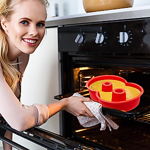 9 Pcs 10 Inch Number Moulds Baking Forms Large Silicone Number Mold 3D Cake Mold Big 0-9 Number Cake Pan Digital Baking Silicone Mould for Happy Birthday Festival Marry Anniversary Wedding (Red)