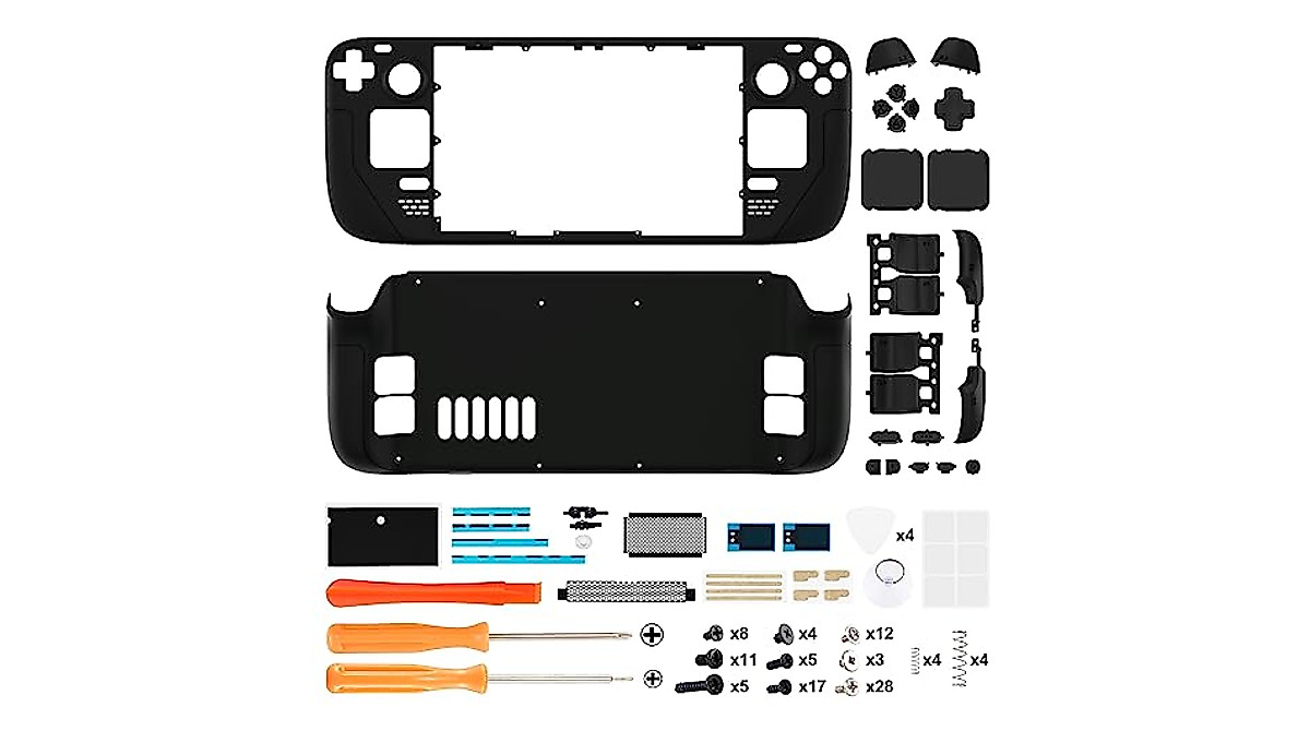 eXtremeRate Custom Faceplate for Steam Deck - Matte Black Shell Upgrade