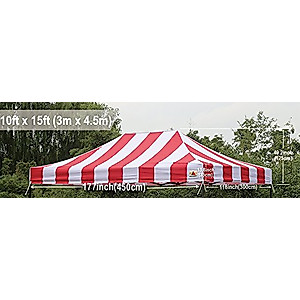 ABCCANOPY Replacement Canopy Top for Pop Up Canopy Tent (10x15, Red Stripe)