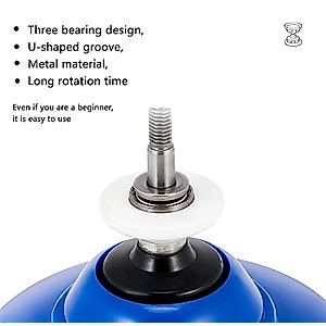 Erencook Chinese Yoyo Diabolo with Whistle Sound ,Triple Bearings Diabolo Chinese Yo-yos Juggling Toys Colorful Diabolo with Diablo Sticks, Diabolo String&Net Bag (Blue)