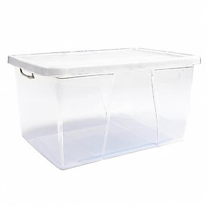 HOMZ 12-Quart Snaplock Clear Plastic Storage Tote Container Bin with Secure Lid and Handles for Home and Office Organization (8 Pack)