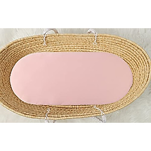 Tontukatu Bassinet Sheet Set 2 Pack Snug Fitted Cradle Fitted Sheets , Stretchy Ultra Soft , for Oval Rectangle Hourglass Bassinet Mattress , Unisex Boy Girl , Floral & Pink