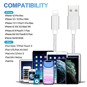 iPhone Charger,【Apple MFi Certifide】 4 Pack iPhone Cord iPhone Charging Cable Nylon Braided Compatible with iPhone 14 13 12 11 Pro Max Xs Xr 8 7