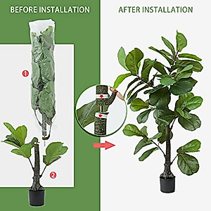 LUWENER 6ft Artificial Plant Fiddle Leaf Fig Tree,Faux Ficus Lyrata in Pot,Ficus Fake Plant Artificial Trees for Office Indoor Outdoor Garden Living Room Home Decor(1PCS)