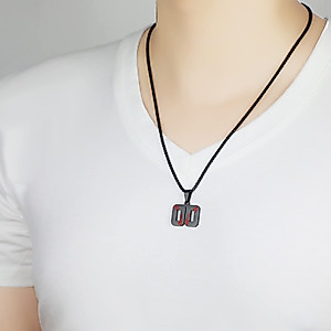 AIAINAGI Baseball Number Necklace for Men 00-99 Athletes Jersey Number Necklace Stainless Steel Chain Baseball Charm Pendant Personalized Baseball Gift for Men（99）