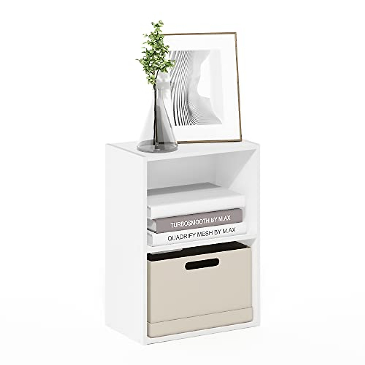 Furinno Luder Bookcase / Book / Storage, 2-Tier, White