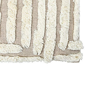 Creative Co-Op Lumbar Tan & Cream Tufted Woven Cotton Pillow, Tan