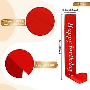 Sash, Blank Sash, Birthday Sash, 16pcs Red Sash, Satin Sash, Graduation Sash, Prom Queen Sash, Bride Sash, Miss Americana Sash, Plain Sash, Party Favors, Custom Sashes, Senior Sash, Bachelorette Sash