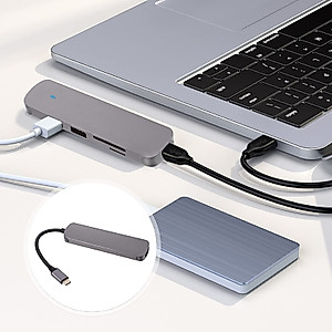 OSALADI USB Adapter USB Ethernet Adapter USB Hubs 1Pc Type Hub USB Hub Dock Station 5- in- 1 Phone Computer Laptop Converter Computer Adapter USB Docking Station USB Ethernet Adapter