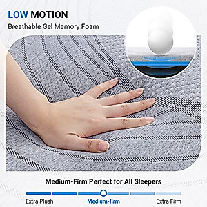 Avenco King Mattress, 10 Inch King Size Mattress in a Box, 2 Foam Layers Gel Memory Foam Mattress King for Cooling, Support & Pressure Relief, 10 Years Support