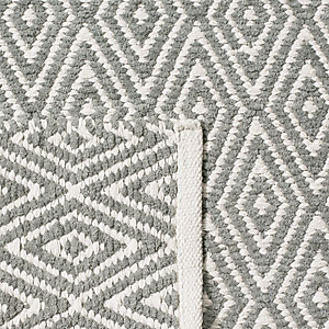 SAFAVIEH Boston Collection 2'6" x 4' Grey BOS682E Handmade Flatweave Cotton Accent Rug