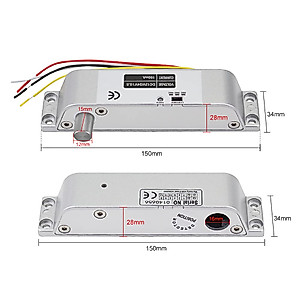LIBO Electric Drop Bolt Lock DC 12V Fail Safe NC Mode Electronic Door Lock for Access Control Security System with Time Delay