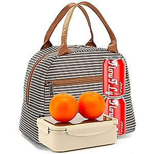FlowFly Lunch Bag Tote Bag Lunch Organizer Lunch Holder Insulated Lunch Cooler Bag for Women/Men,Coffee