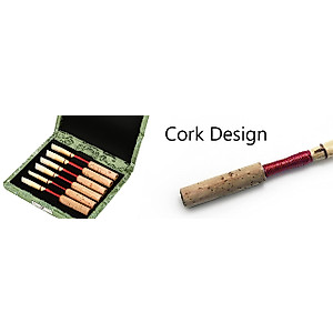 Oboe Reed Case,Protect Against Moisture Wooden + Silk Cloth Cover Reed Case Holder Storage Box for 6pcs Oboe Reeds Maple Wooden (Green)