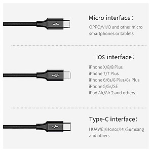 Pro USB 3in1 Multi Cable Compatible with Microsoft Surface Duo 2 Data Universal Extra Strength for Fast Quick Charging Speeds! (Silver)