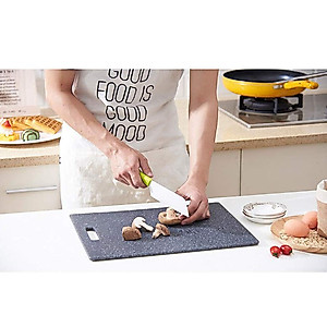Plastic Chopping Board, Unique Marble Appearance Design TPR Material Dishwasher Safe For Cutting Meat Vegetables Fruits, 14 x 10.8 inch, Black