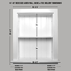 Fox Hollow Furnishings 14x18 Recessed Aiden Wall Niche (w/beadboard Back) (White)