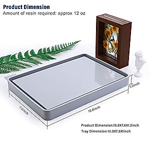 Rolling Tray Mold for Resin Silicone Tray Mold with Sides, Large Rolling Tray Resin Mold for Epoxy Resin, Resin Serving Board Mold with Edge for Resin Casting Shiny Surface & Durable 10.43x7.4x0.98 in