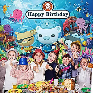 QUEENMO Octonauts Backdrop Birthday Party Supplies Banner Underwater World Small Cute Hero Photography Backdrop Photo Backdrop Background