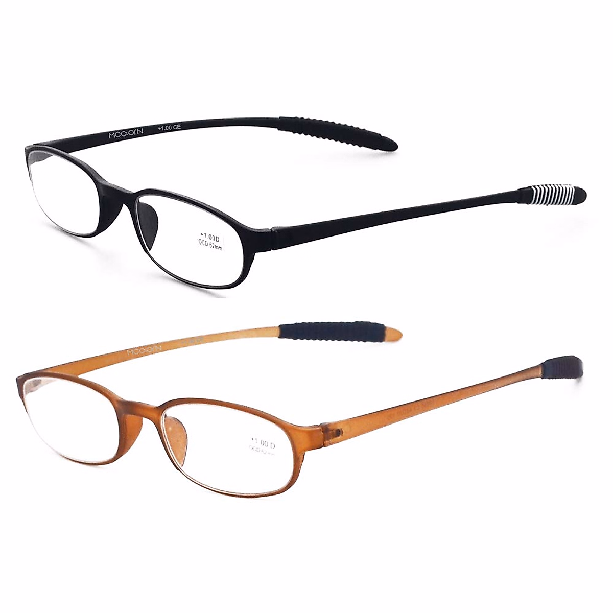 Mcoorn Lightweight Reading Glasses,Flexible(Memory Plastic) Readers, Men and Women