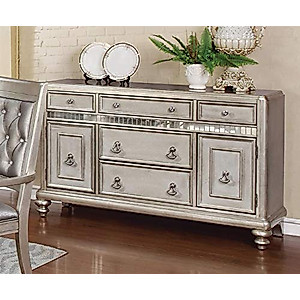 Coaster Home Furnishings Bling Game 5-Drawer Dining Server Metallic Platinum 106475