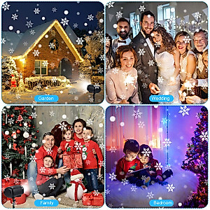Snowflake Projector Lights Outdoor with Remote Control, Christmas Snowflake Projector Lights, IP65 Waterproof Snowfall Landscape Light Christmas Projector Gift for Holiday Friend Garden