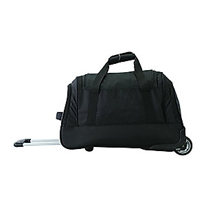 TPRC Adventure Rip-Stop Upright Rolling Duffel Bag, Black, 21 Inch