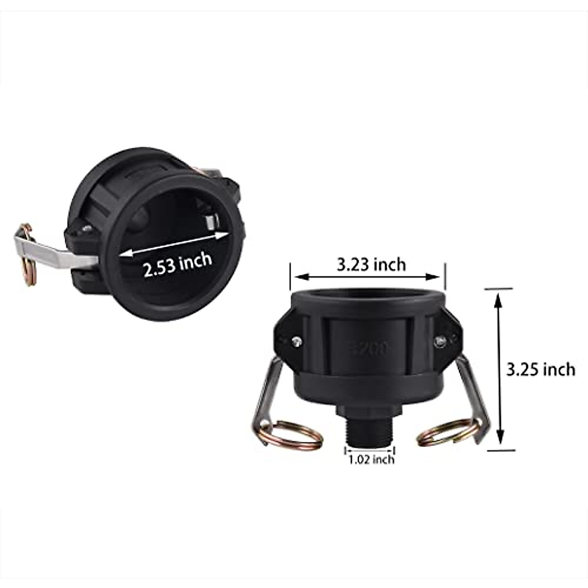 275 330 Gallon IBC Tote Fitting, Food Grade IBC Drain Adapter,2 inch Camlock x Garden Water Hose