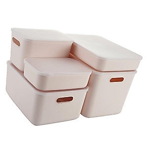 DOITOOL 5 Pcs Box Storage Box Glove Box Storage Box Plastic Storage Box Clothes Storage Bins Plastic Boxes with Lids Desk Organizer Basket Cosmetic Storage Plastic Storage Case Utility Box