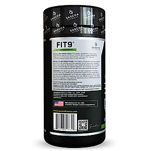 Sascha Fitness Fat Loss pills | Collagen support | Fluid Balance | FIT9 Ingredients: 7Keto + Uva Ursi, Gotu Kola, L-Theanine,Gingko Biloba,DIM,Green Tea | Weight Loss Supplements-Vegan-120 Natural Cap