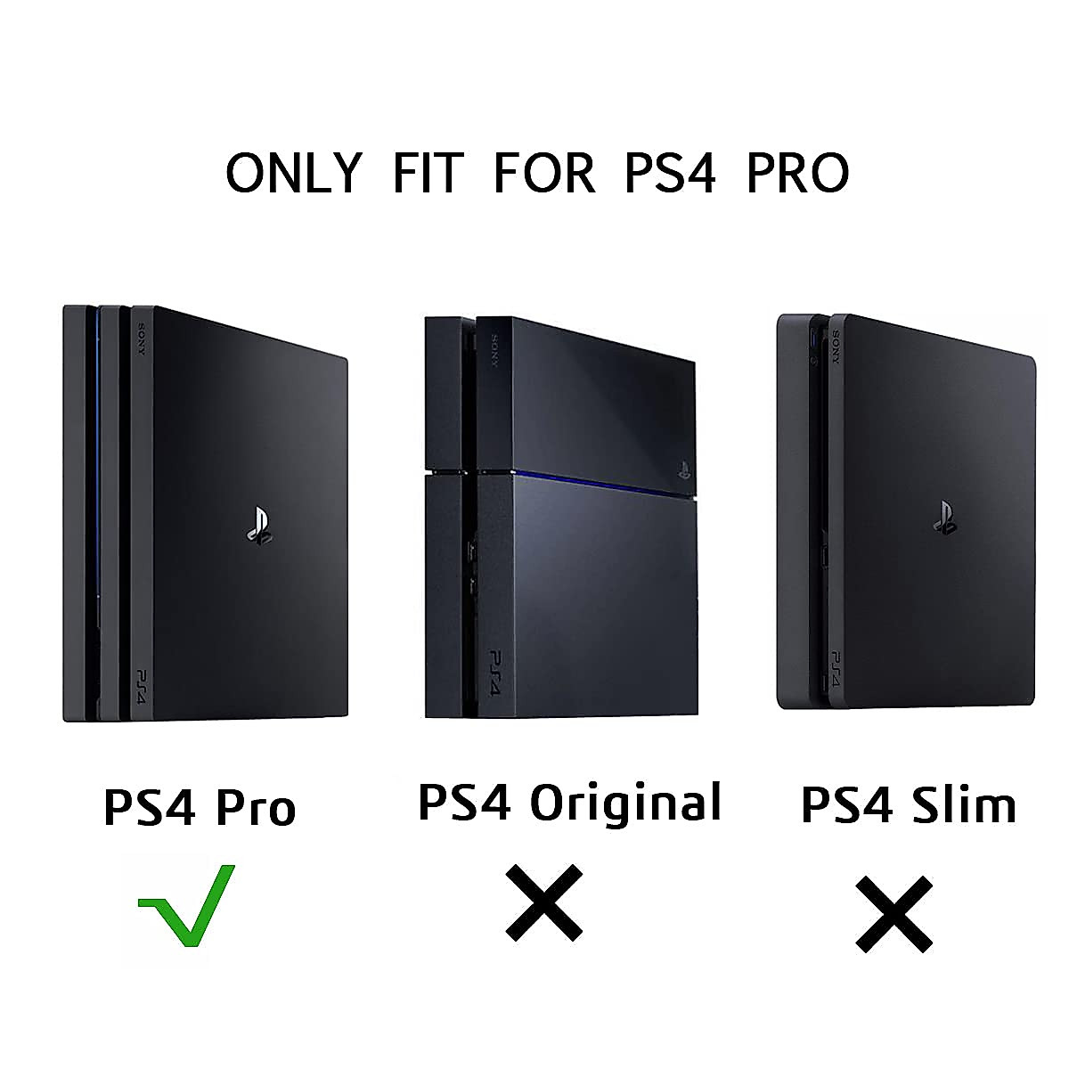 Monzlteck Wall Mount for PS-4 pro,Near or Behind TV, Space Saving,Easy to Install