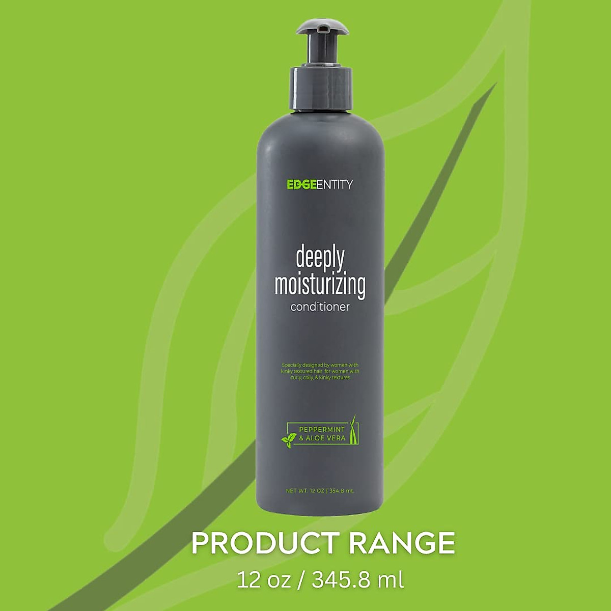 Edge Entity Peppermint & Aloe Vera Conditioner, Moisturizing & Conditioning Treatment, Hydrating Conditioner for Kinky, Curly, Coily, 4A-4C hair types, for Women- 8 oz