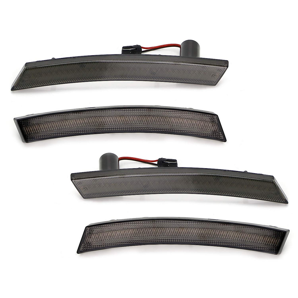 iJDMTOY Smoked Lens Amber/Red Full LED Side Marker Light Kit Compatible With 2002-2008 Gen1 MINI Cooper R50 R52 R53, Powered by Total 120-SMD LED, Replace OEM Sidemarker Lamps