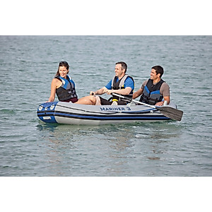Intex Mariner 3 Boat Set, Grey/Black/Grey, OS