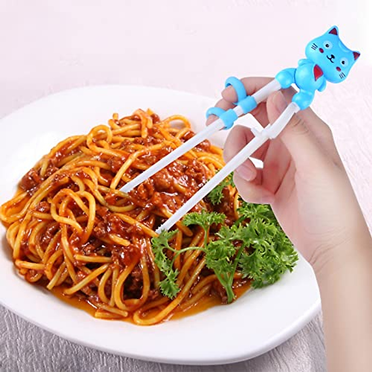 Abeillo 2 Pairs Animals Training Chopsticks for Beginners Adults, Reusable Training Chopsticks with Chopstick Helper for Kids Learning Chopstick