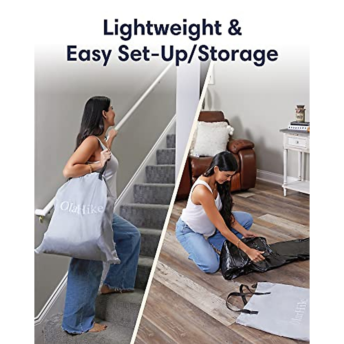 OlarHike Inflatable Twin Air Mattress with Built in Pump,18"Elevated Durable Air Mattresses for Camping,Home&Guests,Fast&Easy Inflation/Deflation Airbed,Black Double Blow up Bed,Travel Cushion,Indoor