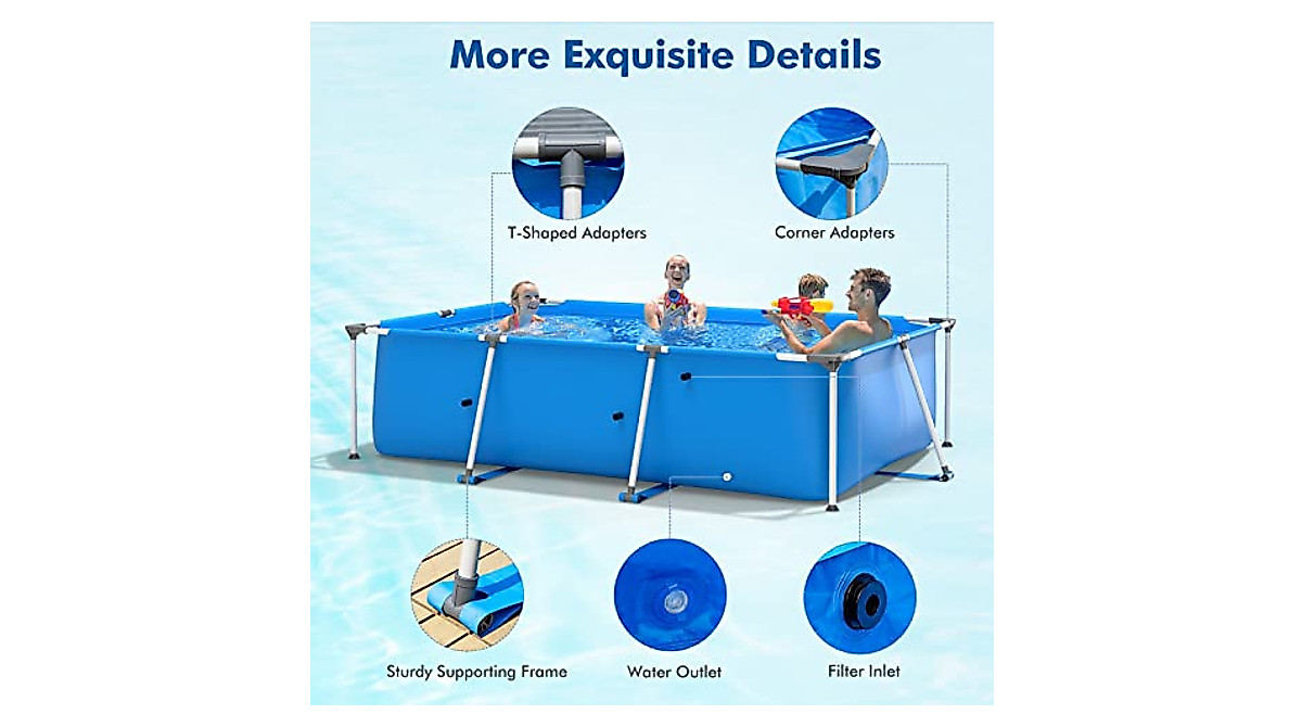 Goplus 10ft x 6.7ft Above Ground Pool - Easy Setup
