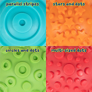 READY 2 LEARN Paint and Dough Texture Spheres - Set of 4 - Ages 2 + - Mix and Match Sensory Fidget Toys for Toddlers - DIY Textures and Patterns, red, Blue, Orange, Green