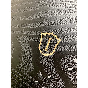 Islandoffer Premium Japanese Style Cherry Pattern Round Tea Tray, Black