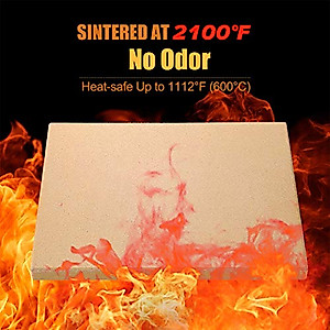 Augosta Pizza Stone for Oven and Grill, Free Wooden Pizza Peel paddle, Durable and Safe Baking Stone for grill, Thermal Shock Resistant cooking stone, 15 x 12 Inch