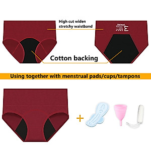 Nalwort Womens Menstrual Period Panties Cotton Leak Proof Underwear Postpartum Protective Briefs