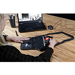 Xtreme Sight Line ~ Xecutive Faraday Bag for Phones and Other Small Electronics (11" x 9") ~ Data Security for Executive Travel ~ Shoulder Strap Included ~ Tracking/Hacking Defense